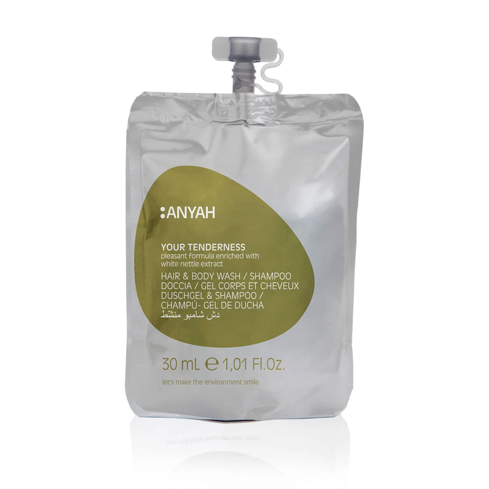 Shampoo Doccia Anyah con estratto di ortica bianca, certificato Ecolabel